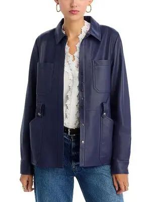 Kobi Halperin Rowan Faux Leather Jacket - Navy