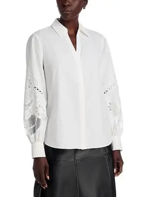 Kobi Halperin Calla Lace-sleeve Blouse - White