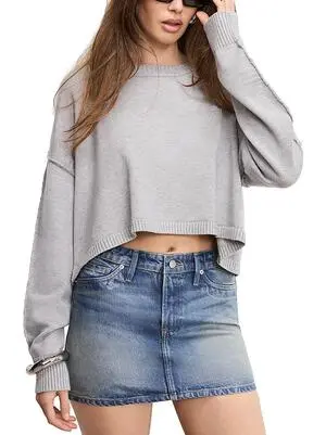 Good American Cropped Crewneck Sweatshirt - Mlgr