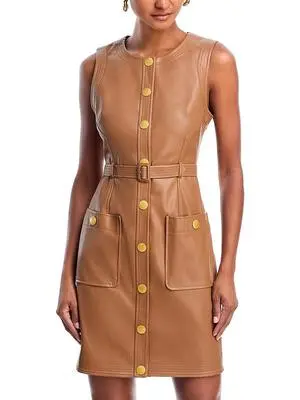 L'Agence Ronin Mini Dress - Soft Cognac