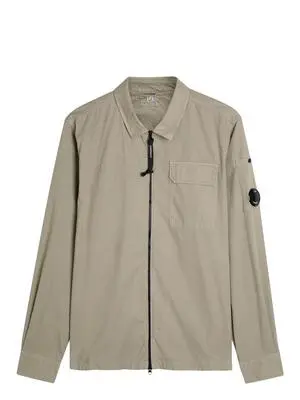 C.P. COMPANY Lens Cotton Gabardine Overshirt - Taupe