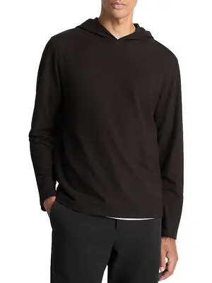 Vince Pima Pique Pullover Hoodie - Black