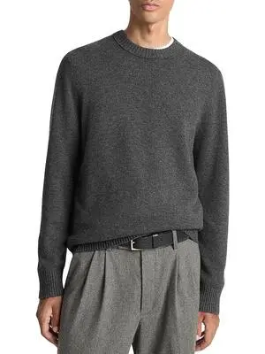 Vince Wool And Cashmere Crewneck Sweater Heather Charcoal