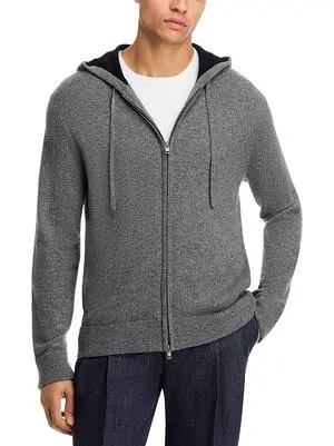 Vince Cashmere Zipper Hoodie - Medium Heather Gray