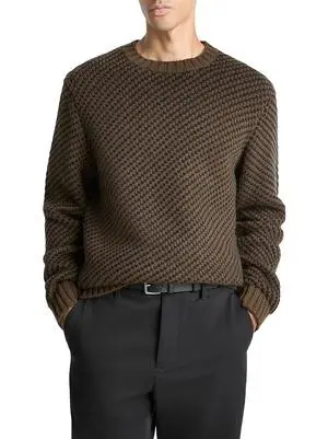 Vince Wool And Cashmere Crewneck Sweater Dark Roast