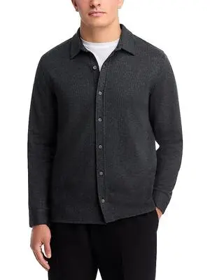 Vince Pinstripe Jacquard Long Sleeve Shirt - Charcoal