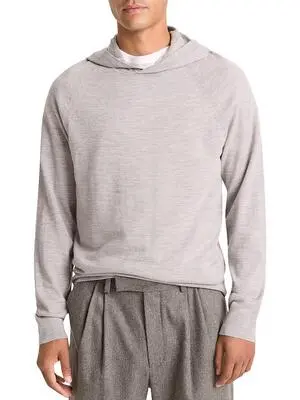 Vince Merino And Cashmere Pullover Hoodie - Heather Grey
