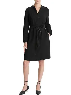 Vince Long Sleeve Shirt Dress - Black