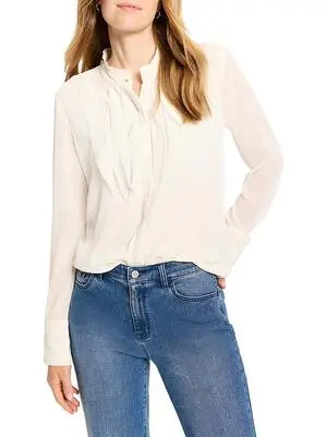 NIC+ZOE Falling Chiffon Long Sleeve Top - Classic Cream