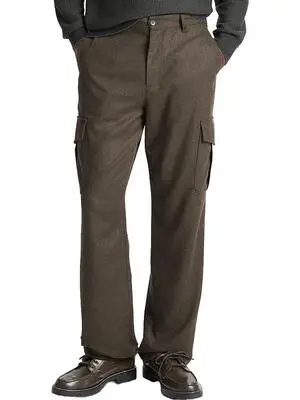 Vince Wool Blend Flannel Cargo Pants - Heather Dark Leaf