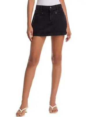 Paige Ryder Denim Mini Skirt - Coal Black