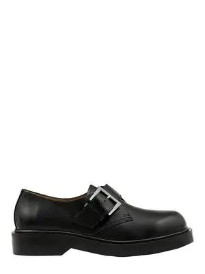 Sandro Glazed Leather Derby Shoes - Black