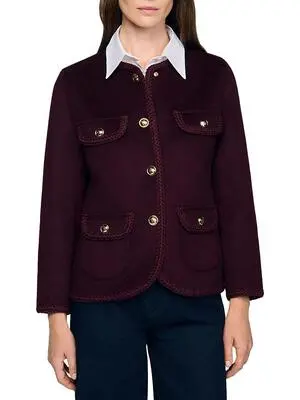 Sandro Double Faced Jacket - Bordeaux