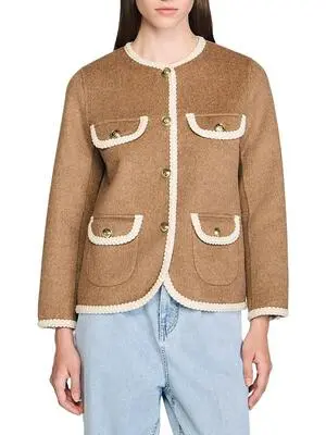 Sandro Double Faced Jacket - Dark Blond