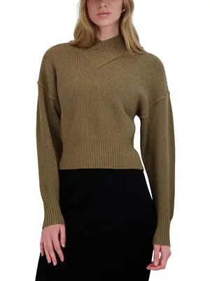 POINT Chunky Knit Pullover Sweater - Gold Olive