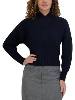POINT Chunky Knit Pullover Sweater - Navy