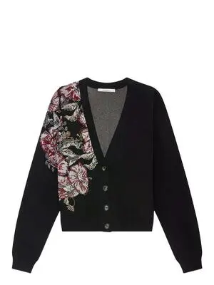 Malìparmi Floral-jacquard Cardigan - Black