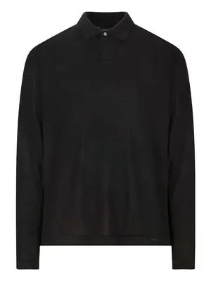 MASSIMO OSTI STUDIO Long-sleeved Polo Shirt - Black
