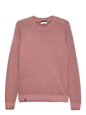 AROVESCIO Crew-Neck Ribbed Sweater Pink