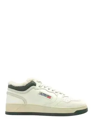 AUTRY Shearling-lined Leather Sneakers - White