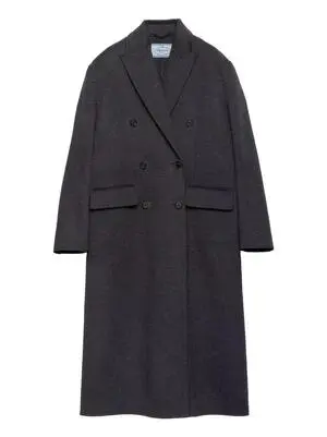 Prada Double Cashwool Double-breasted Coat - Grey