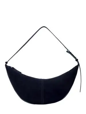 Proenza Schouler Crescent-shaped Suede Shoulder Bag - Blue