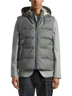 Peserico Hooded Quilted Gilet - Grey