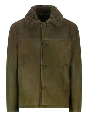 SALVATORE SANTORO Buttoned Suede Jacket - Green