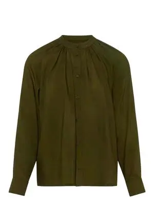 YVES SALOMON Pleated-neck Shirt - Green