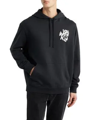 ALLSAINTS Orlando Logo Cotton Graphic Hoodie - Jet Black