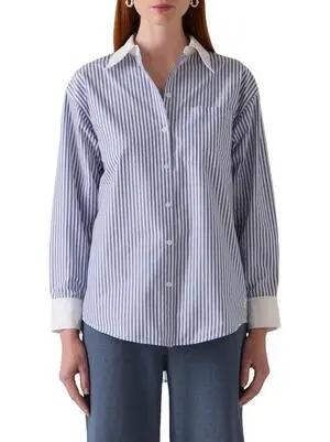 LK BENNETT Hally Stripe Shirt - Navy Multi