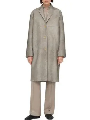 Lafayette 148 New York Calf Hair Three-button Coat - Raindrop