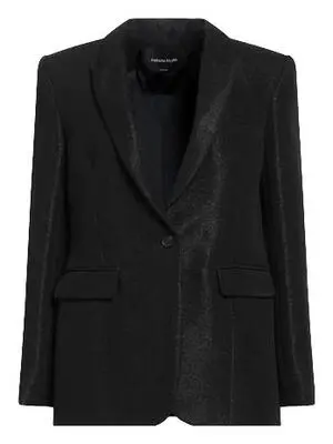 Fabiana Filippi Single-breasted Metallic Blazer - Black