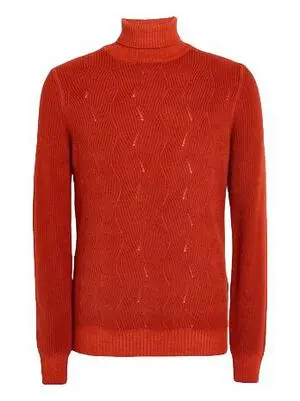MOORER Turtleneck Wool Sweater Rust