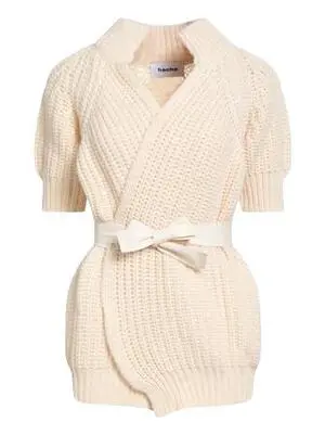 Hache Ribbed-knit Belted Cardigan - White
