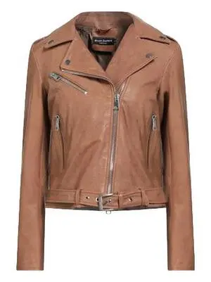 STREET LEATHERS Leather Biker Jacket - Brown