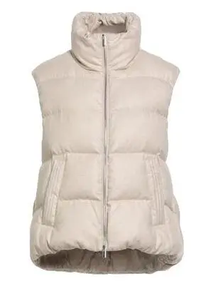 Peserico Flannel Quilted Vest - Beige