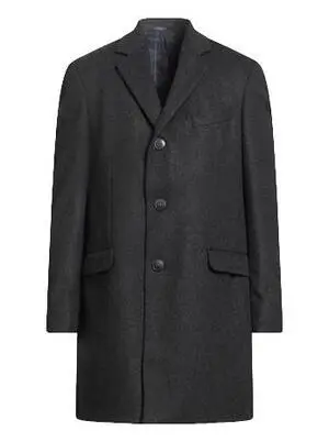 HACKETT Single-Breasted Wool-Cashmere Coat Grey
