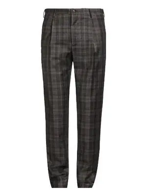Incotex Tartan Virgin Wool Trousers - Brown