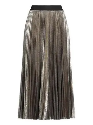 Max Mara Midi Pleated Skirt - Gold