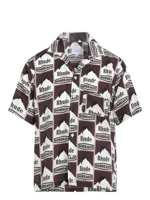 Rhude Shirt Chocolate Size Silk - Brown