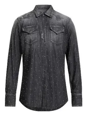 Dsquared2 Denim Shirt Size Cotton, Brass - Black