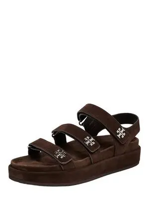 Tory Burch Kira Triple Strap Sport Sandals - Dark Cocoa/silver