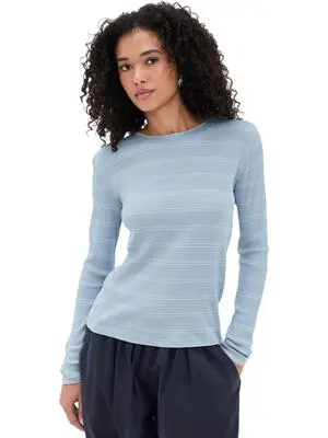 Vince Striped Crewneck Top - Amalfi Combo
