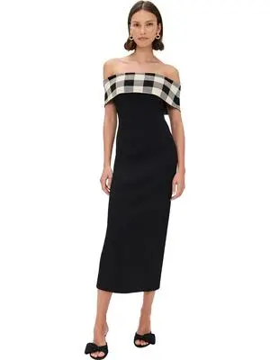 Posse Pippa Off-shoulder Maxi Dress - Heritage Plaid