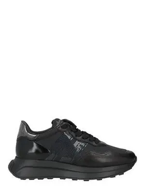 Hogan Leather And Textile Sneakers - Black