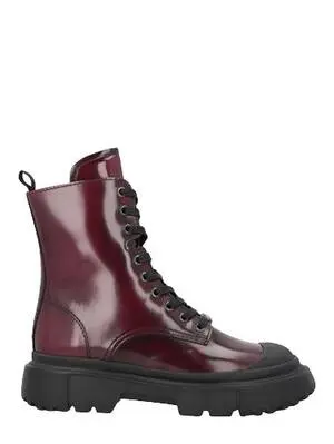 Hogan Ankle Combat Boots - Red