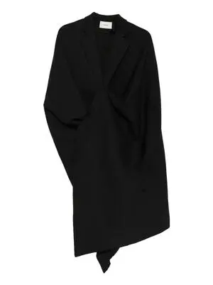 Coperni Asymmetrical Wrapped Coat - Black