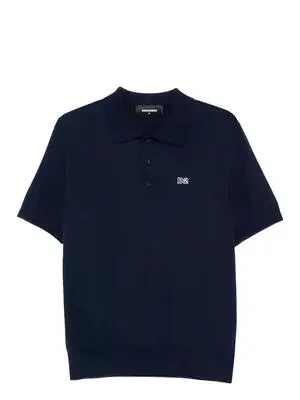 Dsquared2 Logo-embroidered Cotton Polo Shirt - Blue
