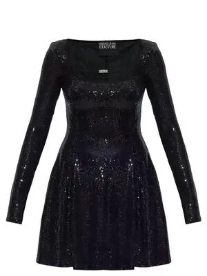 Versace Sequin-embellished Mini Dress - Black